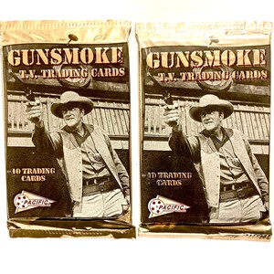 Two Packs of Vintage Gunsmoke Trading Picture Cards Wax Packs ...