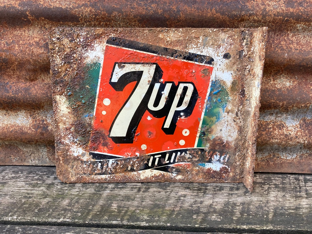 Authentic 7up Sign Flange Sign Vintage Store Sign Home Decor Old ...