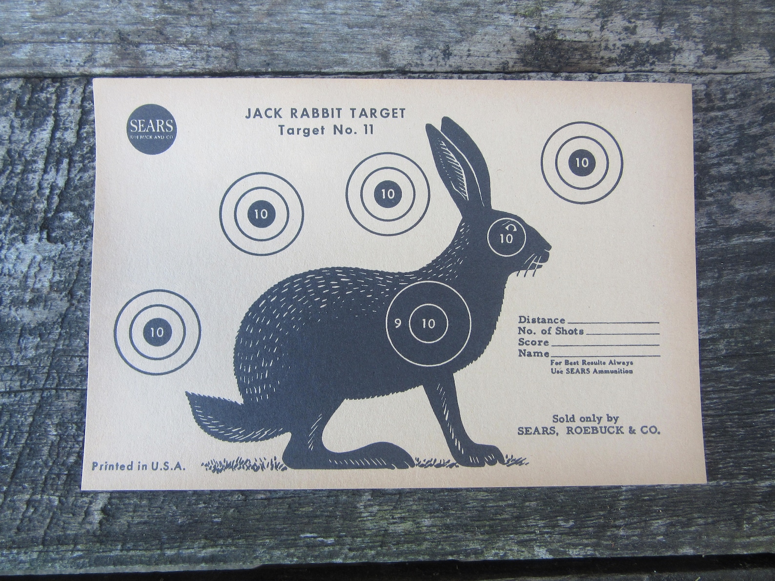 Vintage Target J.C. Higgins Jack Rabbit Target Paper Target | Etsy