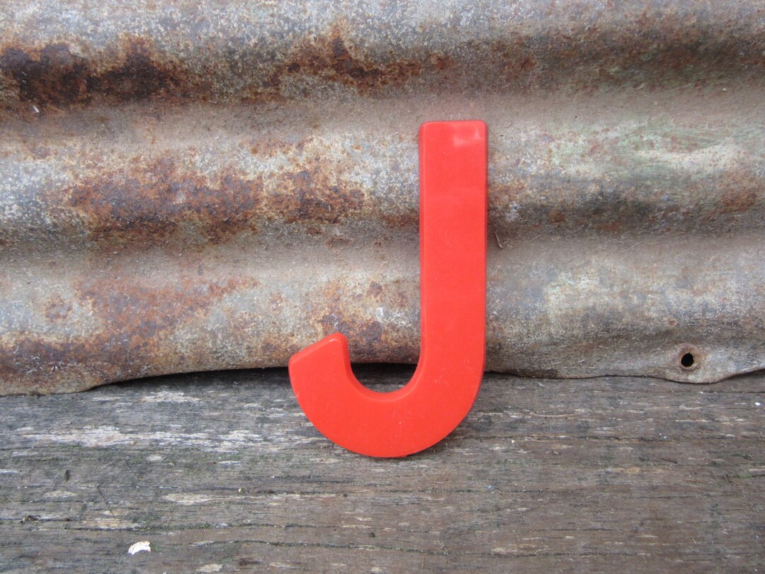 Vintage Letter Sign 6 Inch Letter J Sign Red Simple Font - Etsy