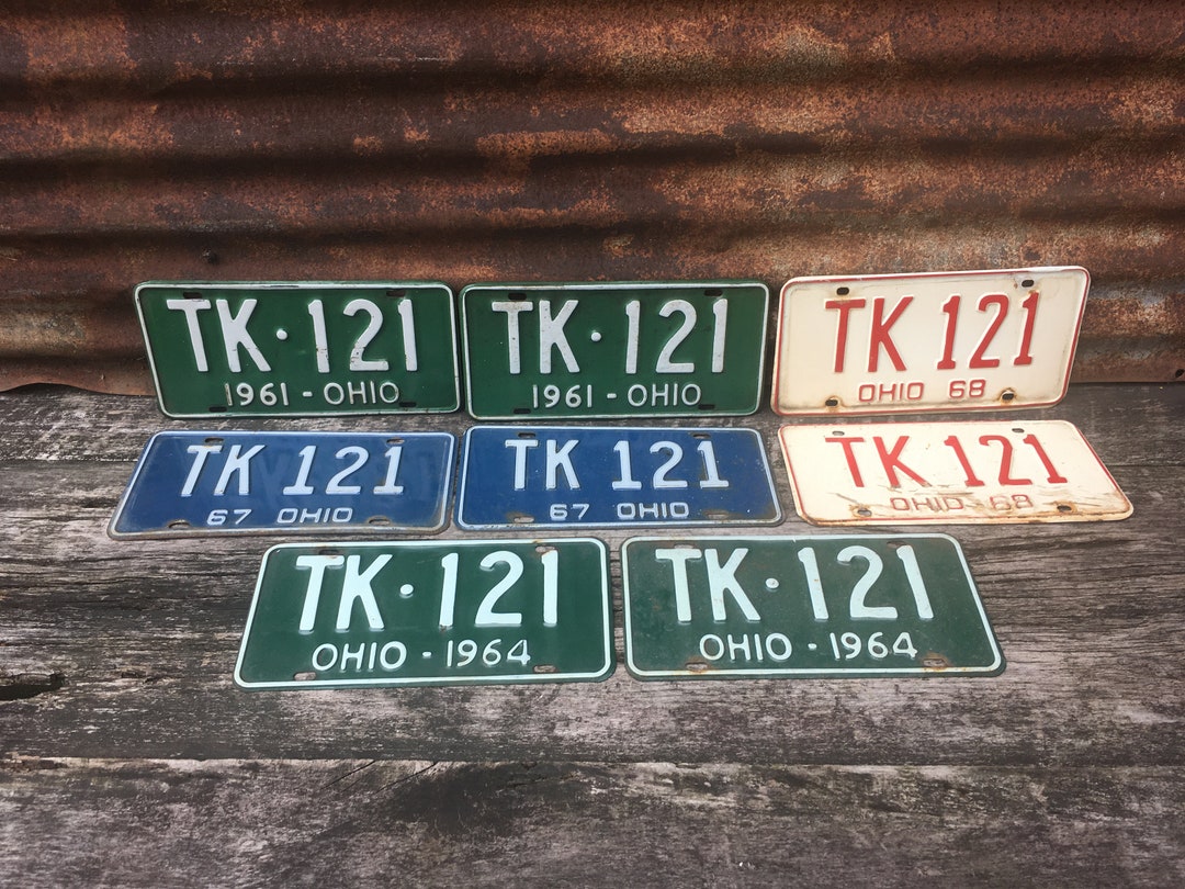 Ohio License Plate 1961, 1968, 1967, 1964 Vintage Antique License Plate ...