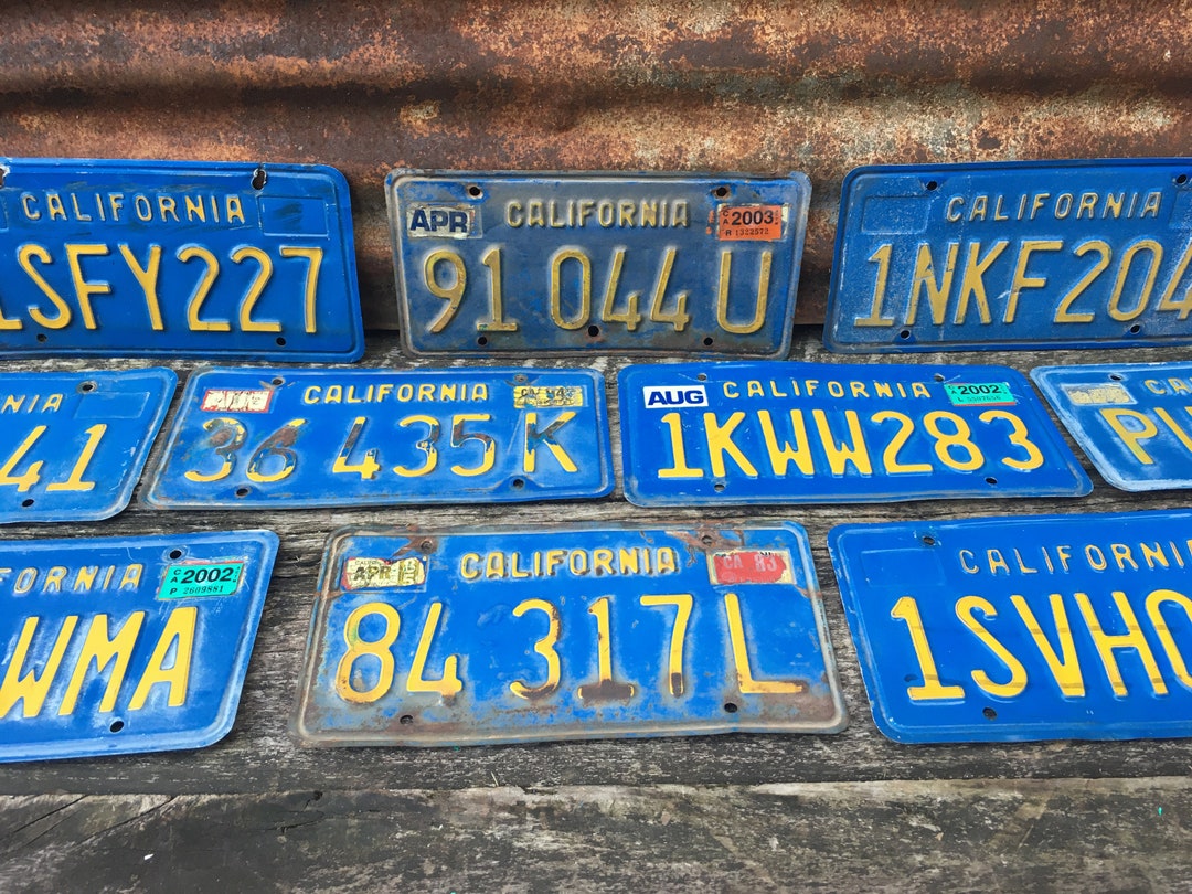 Choice of California License Plate Original Old 1980s 1990s Era Blue ...