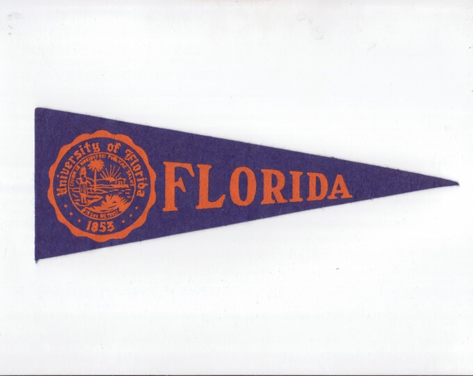Vintage College Pennant FLORIDA University 9 1/2 Inch Small MINI Felt ...