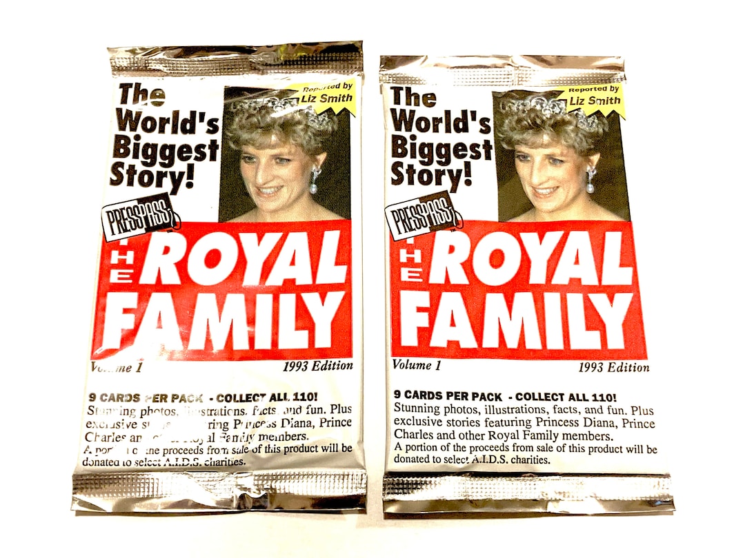 2 Packs of Vintage Royal Family Trading Cards Princess Diana & Prince ...