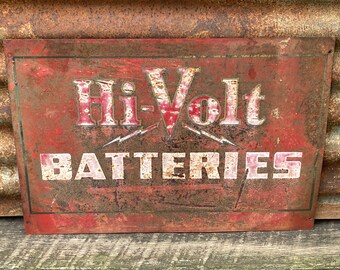 Vintage Car Battery Sign - Etsy