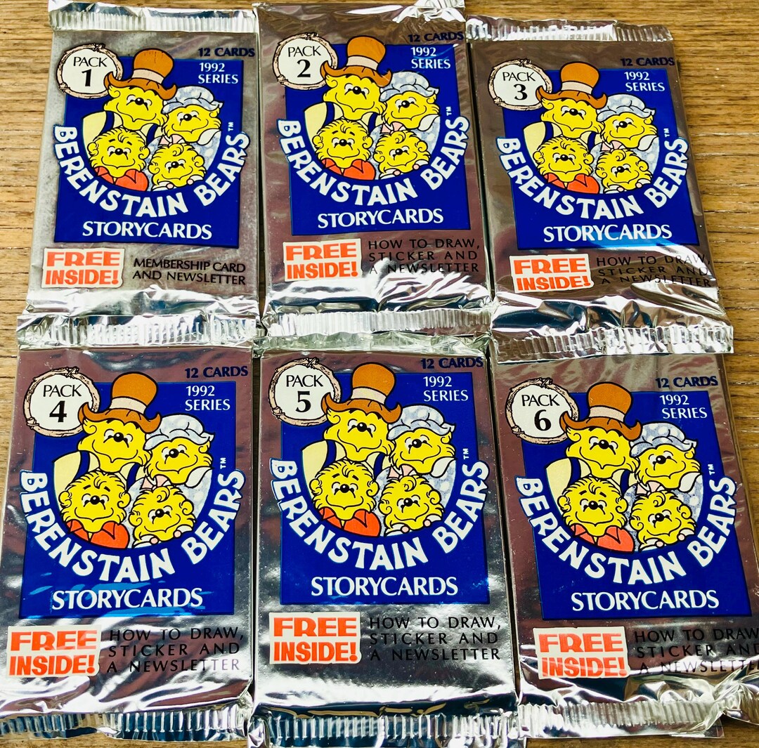 6 Packs of Vintage Berenstain Bears Trading Cards Unopened 12 Cards per ...
