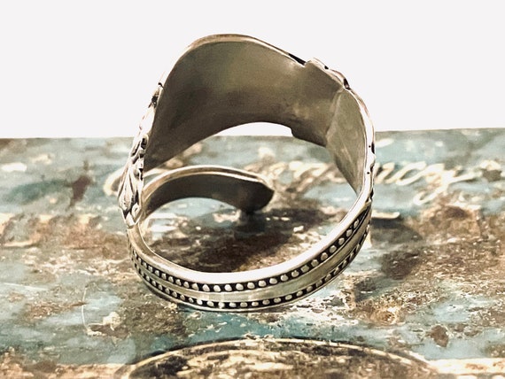 Antique Spoon Ring Ornate Victorian Sterling Silver 9… - Gem