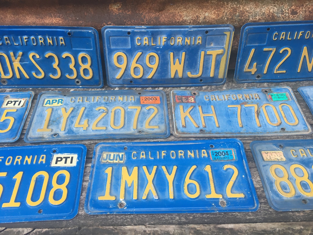 Choice of California License Plate Original Old 1980s 1990s Era Blue ...