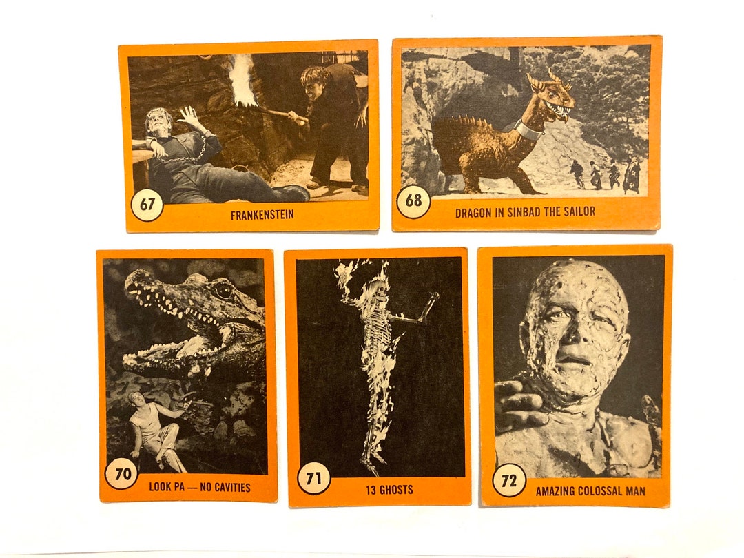 Choice of Horror Movie Cards Nu-cards Series 2 Orange Border 1961 ...