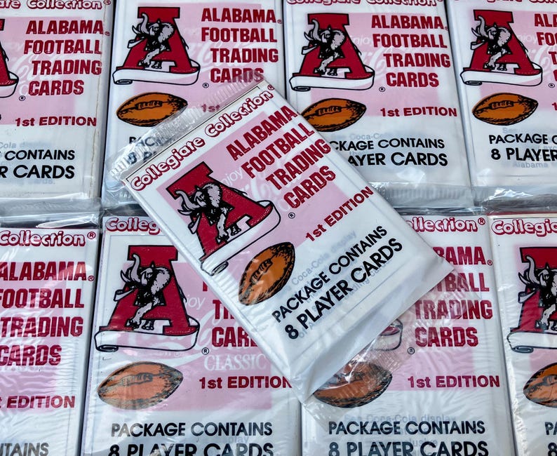Vintage Alabama College Football Cards Unopened Pack of Cards From the ...