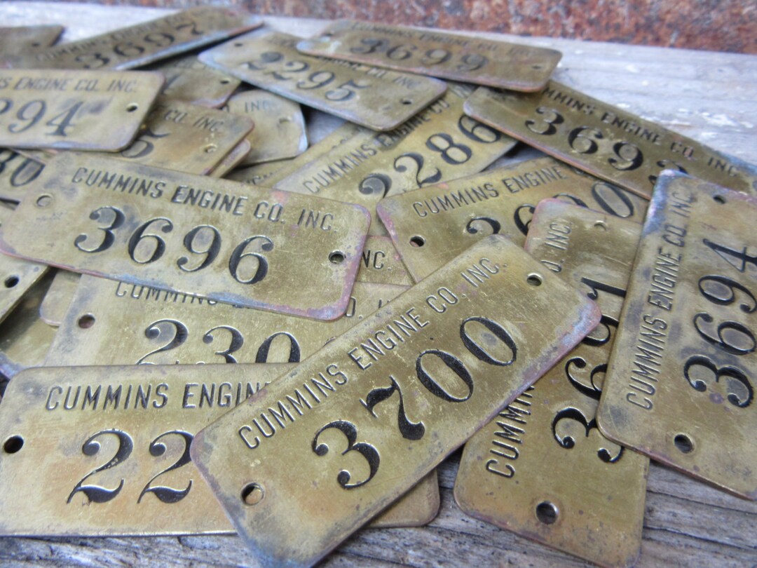 Price per Tag Vintage Brass Tag CUMMINS Engine Company Dodge Truck ...