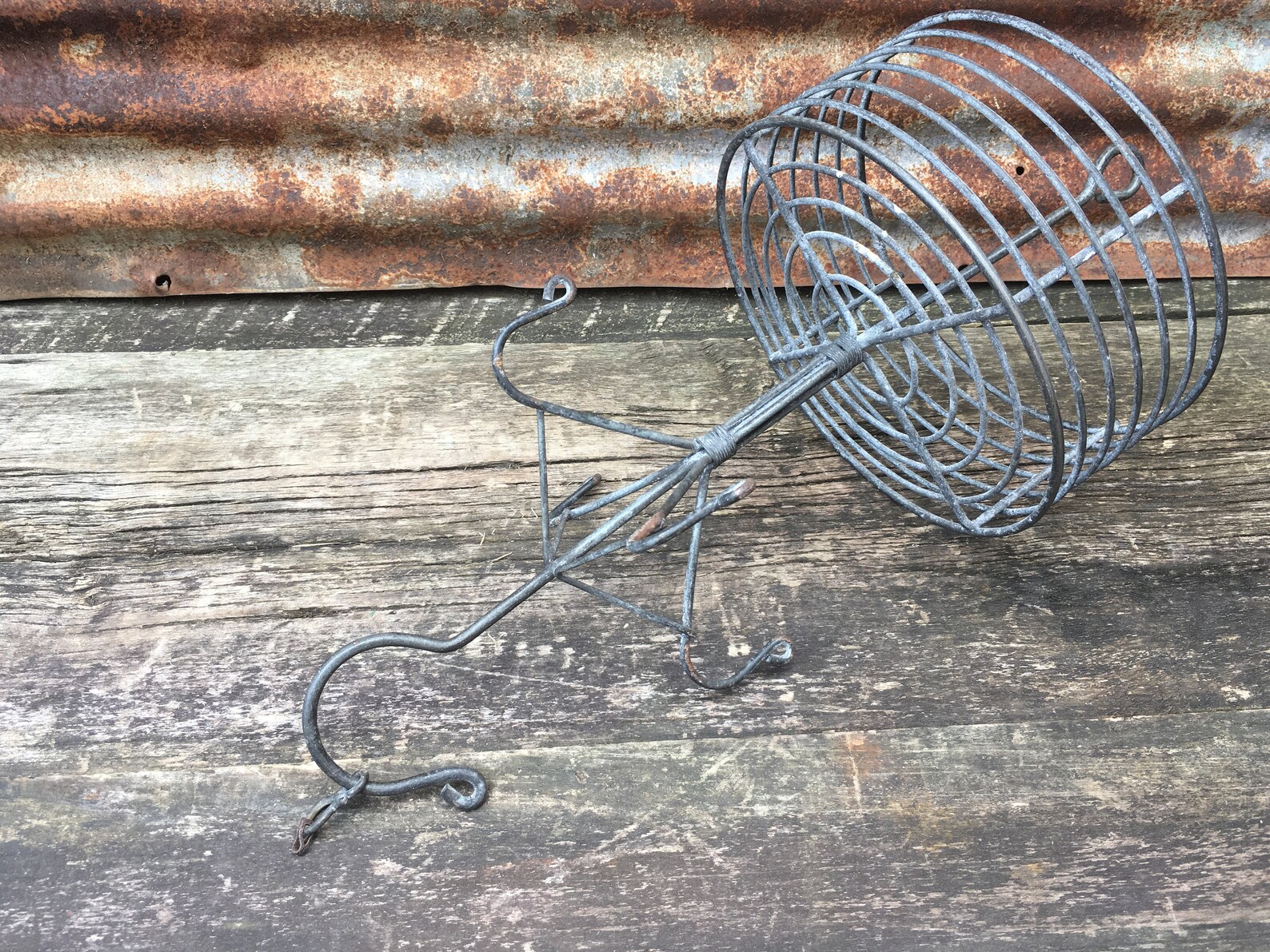 Large Antique Metal Miners Basket 1930s Era Vintage Wire | Etsy