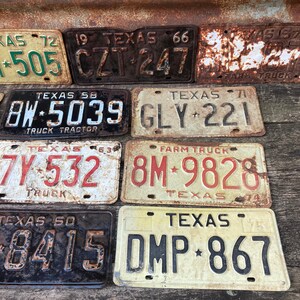 Choice of Texas Vintage License Plate 1970, 1973, 1972, 1966, 1957 ...