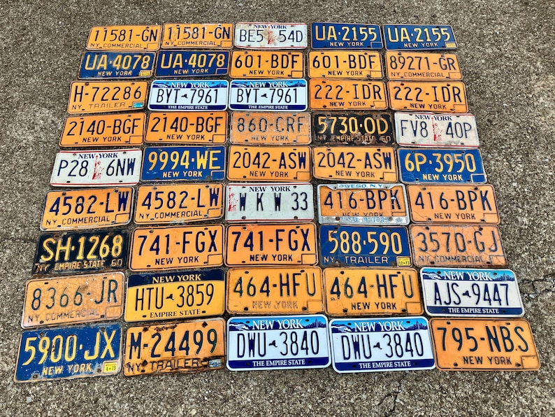 Choice of New York License Plate Vintage NY 1960, 1960s, 1970s, 1980s ...