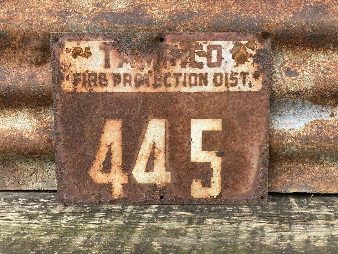 Vintage Fire Protection Sign Tampico Fire Department Fire Station ...