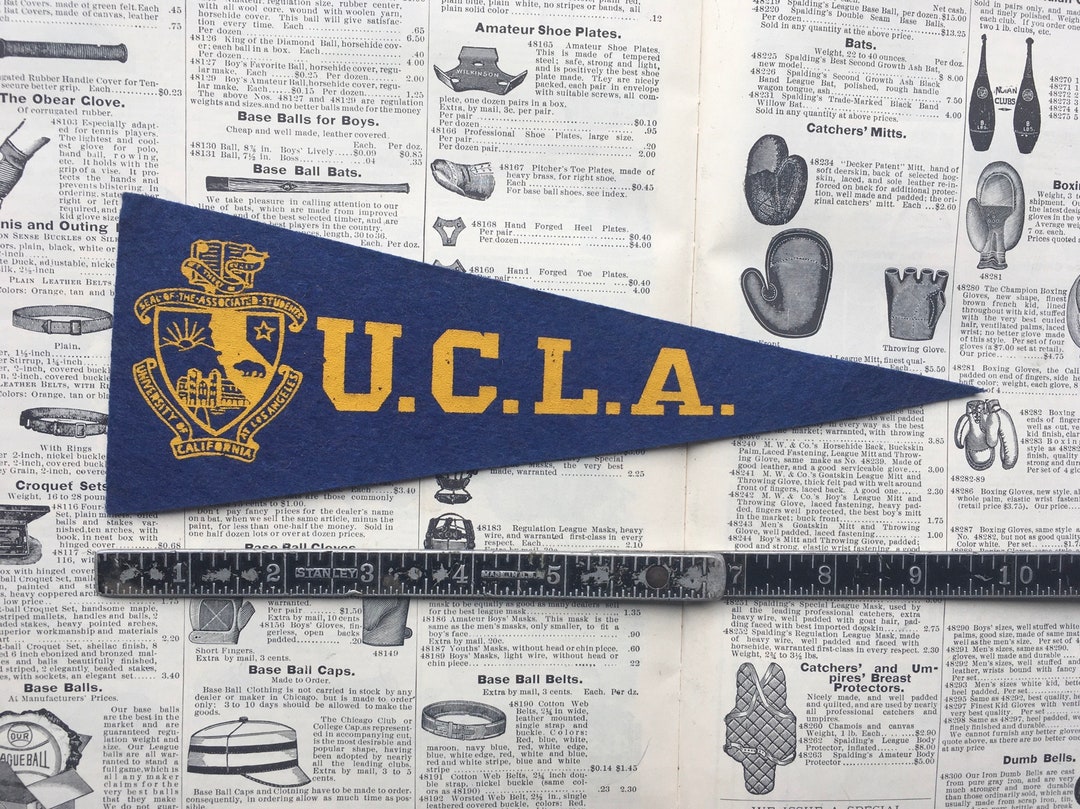 Original Vintage UCLA California College Pennant University Small 10 ...