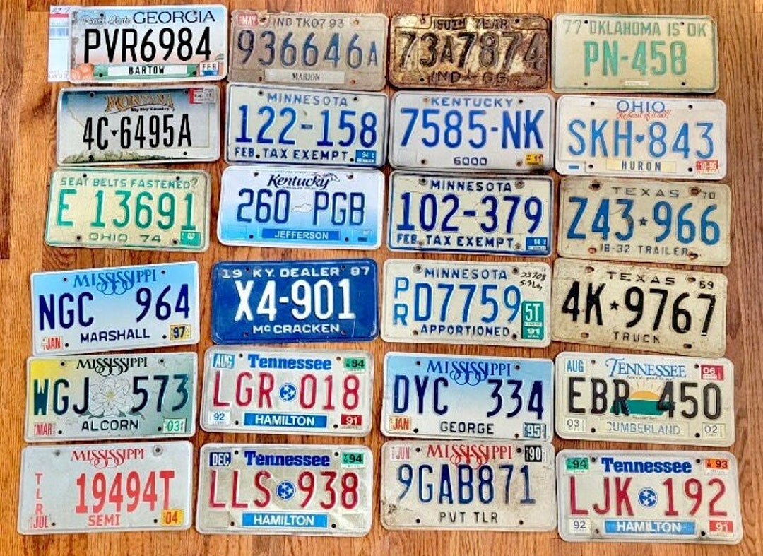 Choice of Vintage License Plate Tennessee Texas Mississippi - Etsy