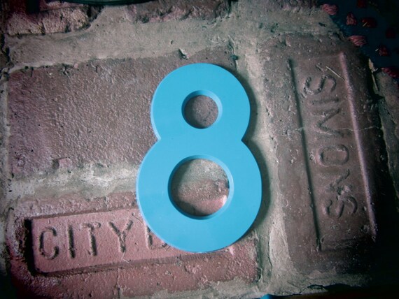 Vintage Letter Sign 6 Inch Number 8 Sign EIGHT Sign BLUE - Etsy