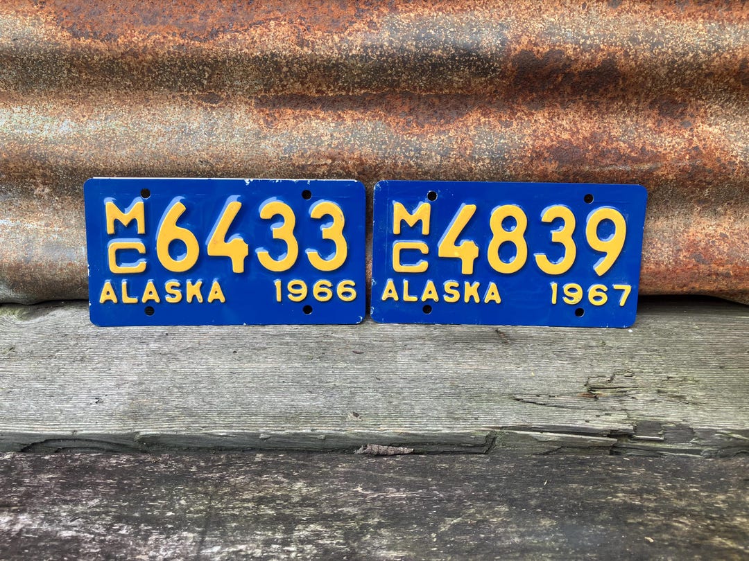 Vintage Alaska Motorcycle License Plate: 1966 or 1967, Metal MC Tag - Etsy