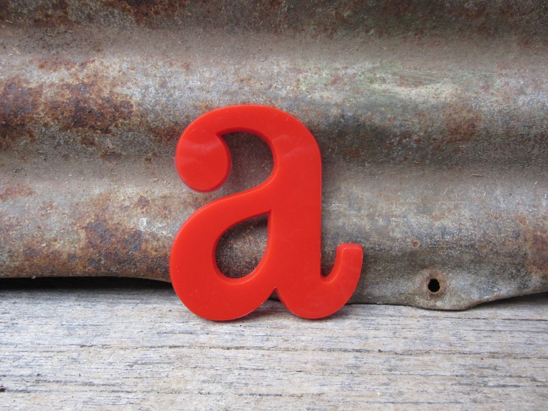 Vintage Letter Sign Lower Case 4 Inch Letter A Sign Red Vtg Plastic ...