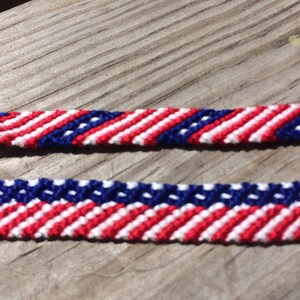 American Flag Friendship Bracelet // Handwoven - Etsy