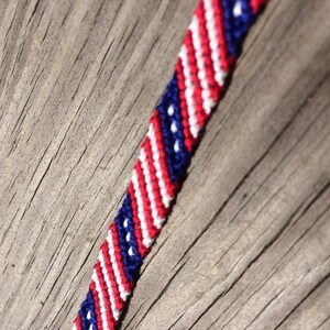 American Flag Friendship Bracelet // Handwoven - Etsy