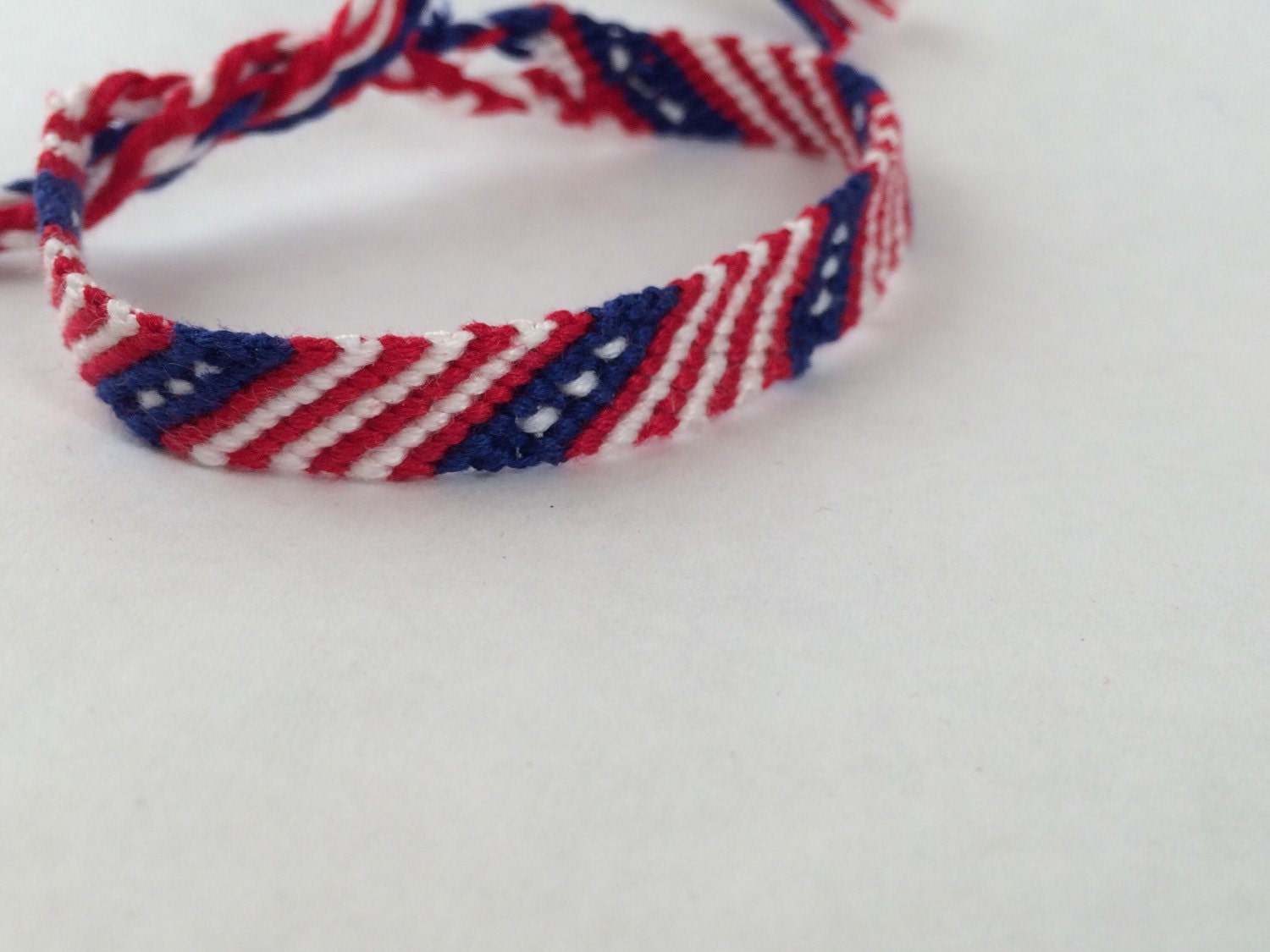 American Flag Friendship Bracelet // Handwoven - Etsy