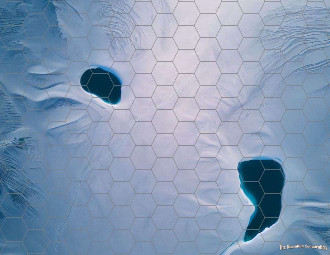 Ice World Hex Grid Battle-map PDF (8"x11") - Etsy