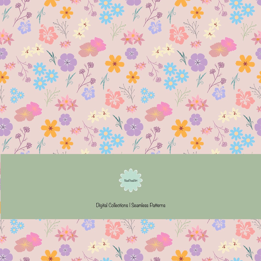 Spring Flowers Seamless Pattern | Instant Digital Download - Etsy