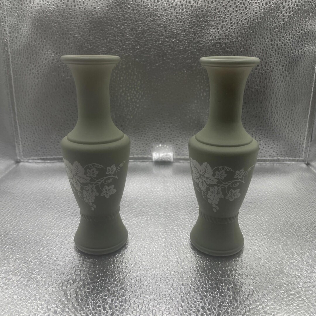 Vintage Japanese Ceramic Flower Bases - Green, Pair - Etsy