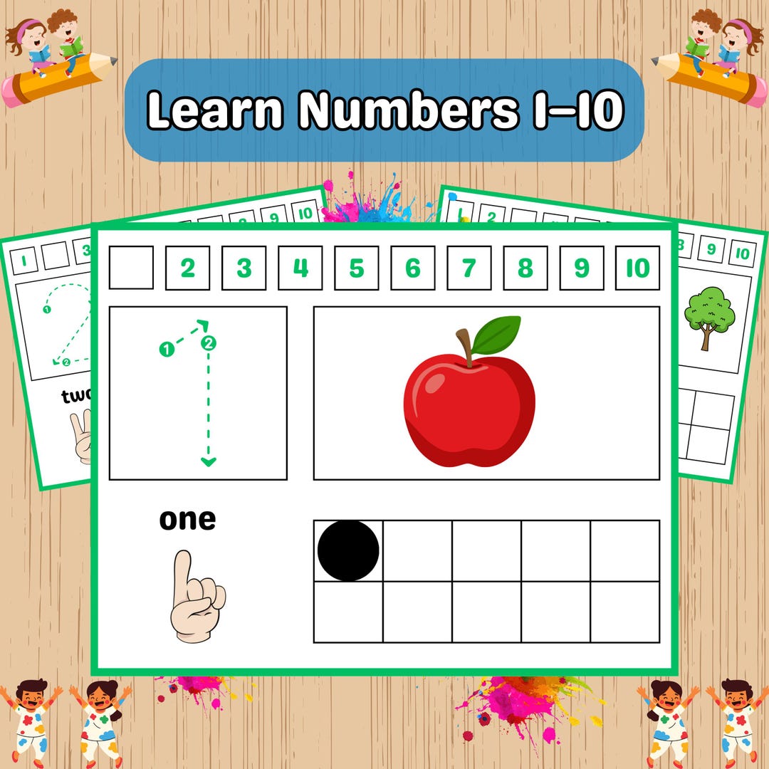 Numbers 1-10 Counting & Tracing Activity | Preschool Math Printable ...