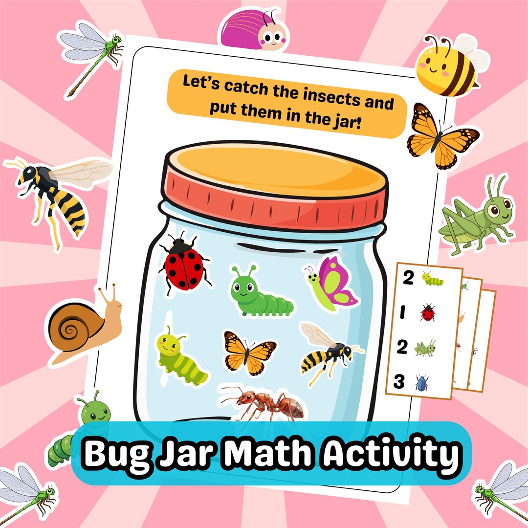 Bug Jar Counting Activity | Count and Match Game for Kids | Preschool ...