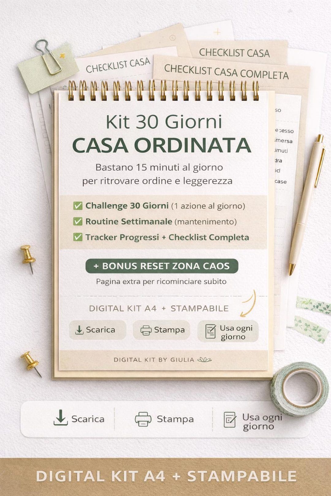 30-day Tidy Home Kit – 15-minute Daily Challenge + Checklist + Routine ...