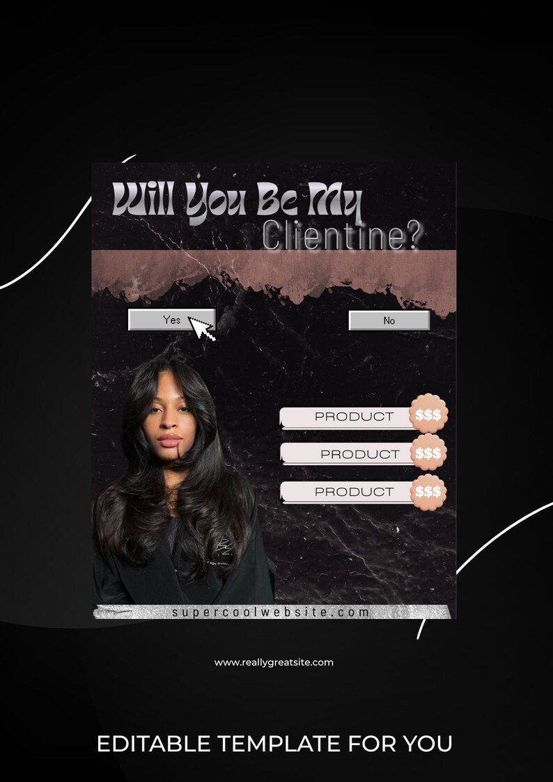 Will You Be My Clientine? Client Flyer Template, Beginner Friendly and ...