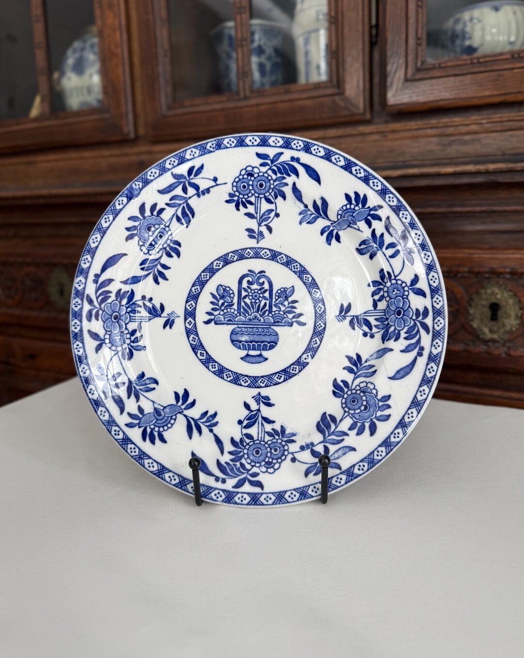 Antique Blue and White Transferware Plate | James M. Shaw Co. Delph - Etsy
