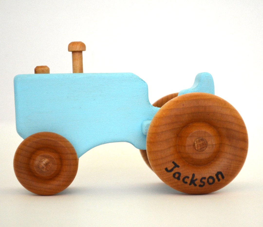 Personalized Baby Blue Toy Tractor - Etsy
