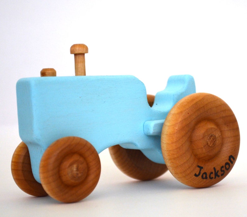 Personalized Baby Blue Toy Tractor | Etsy