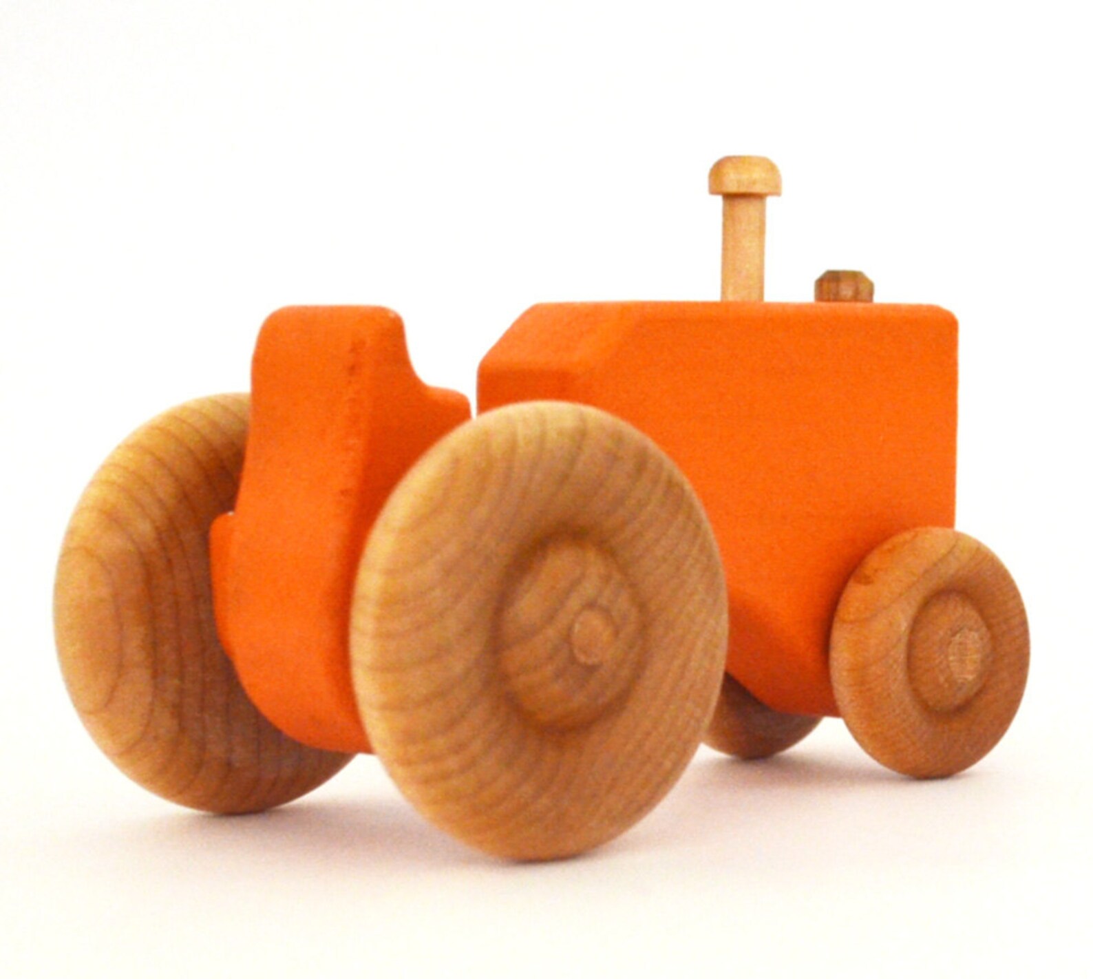 Personalized Wood Toy Tractor Orange Wooden Toy Tractor - Etsy