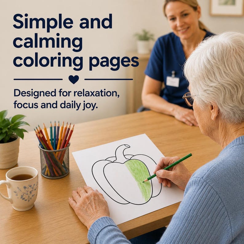 Dementia Coloring Book, Alzheimer's Coloring Book Vol. 1, Senior ...
