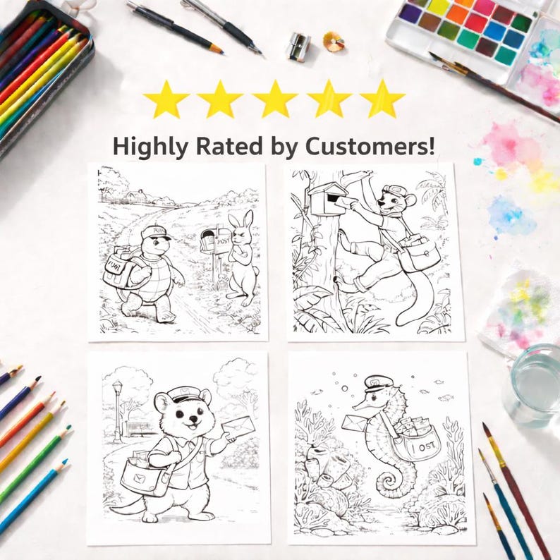 Postman Animal Coloring Pages Printable, Mail Carrier Animal Coloring ...
