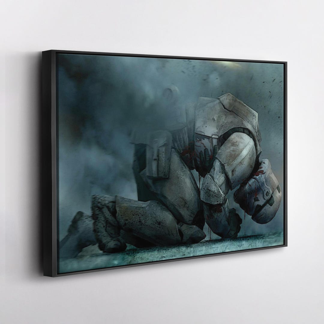 Stormtrooper Fallen Soldier Canvas Wall Art, Star Wars Inspired Battle ...