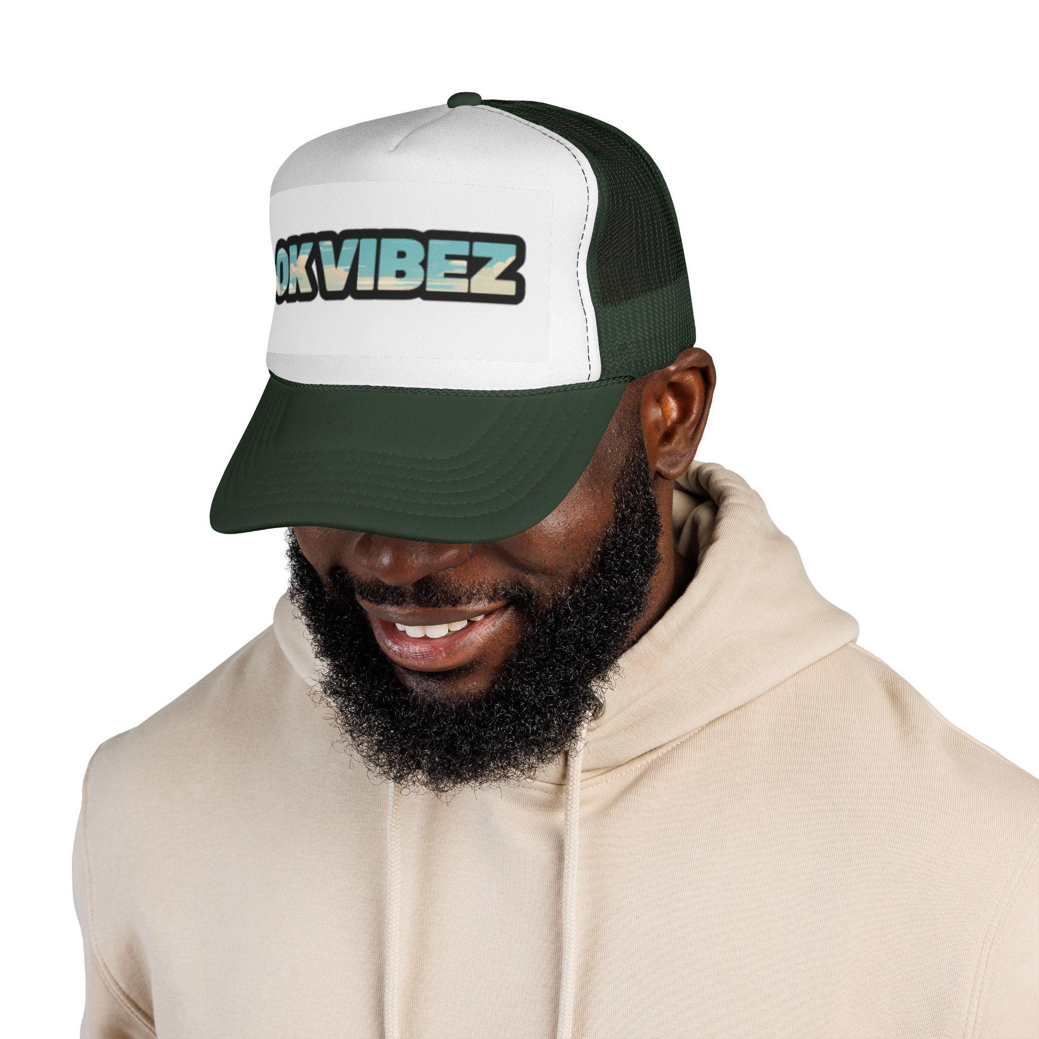 OK VIBEZ Trucker Cap | Retro Text Logo, Summer Casual - Etsy