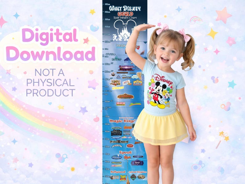 Kids Disney Height Chart Tracker–disney World Ride Height Chart for ...