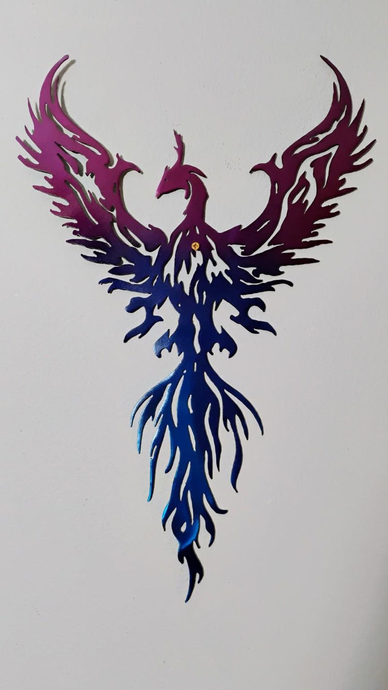 Metal Phoenix Wall Art - Handcrafted Steel Fire Bird Decor - Etsy