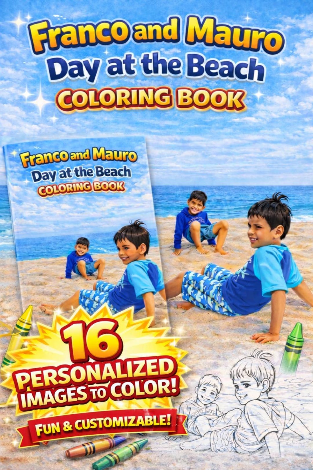 Personalized Anime Style Coloring Book – Made With Your Photo – Digital ...