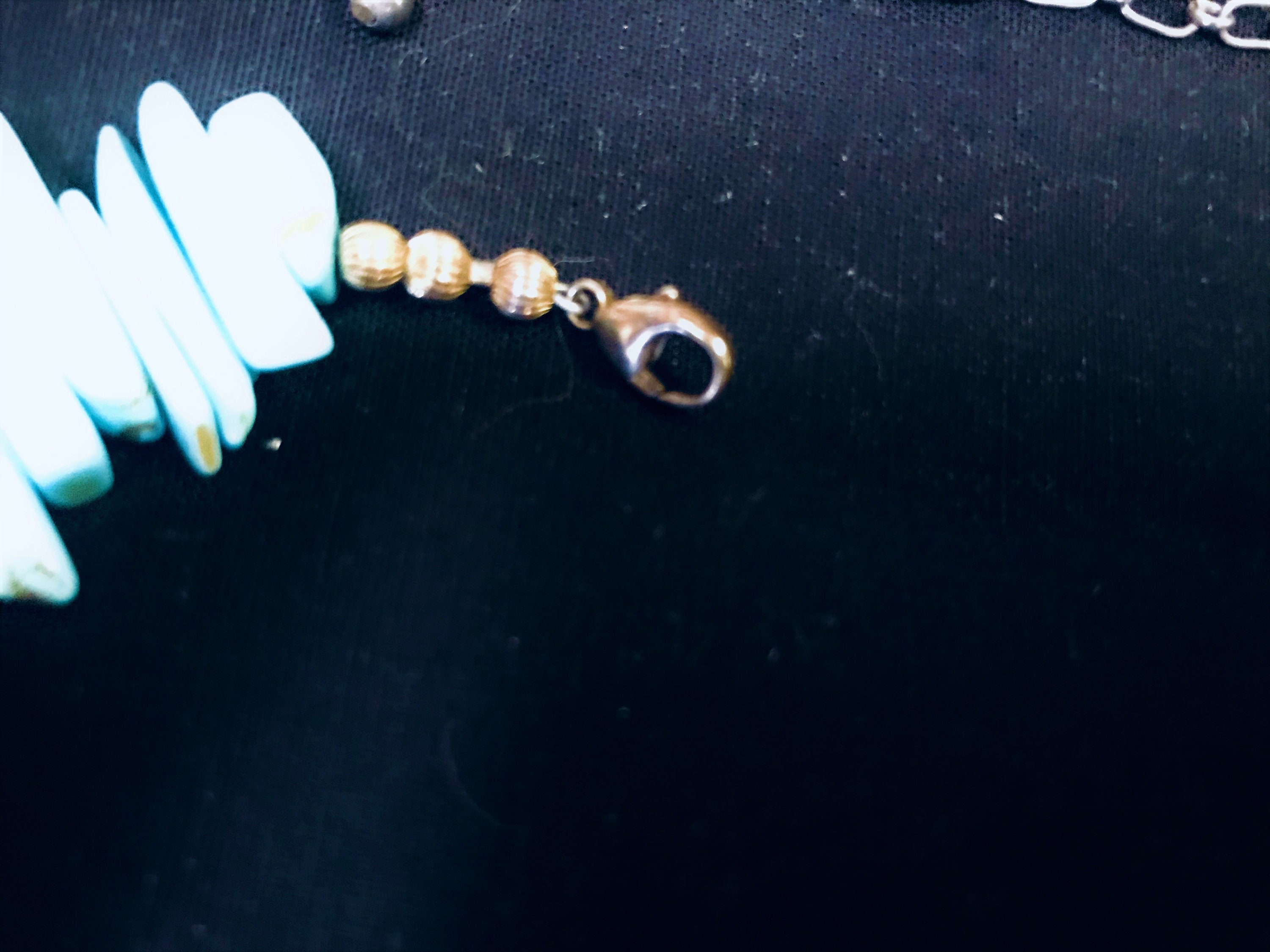 Vintage Cleopatra Style Turquoise Block Stick Tooth Statement Necklace ...