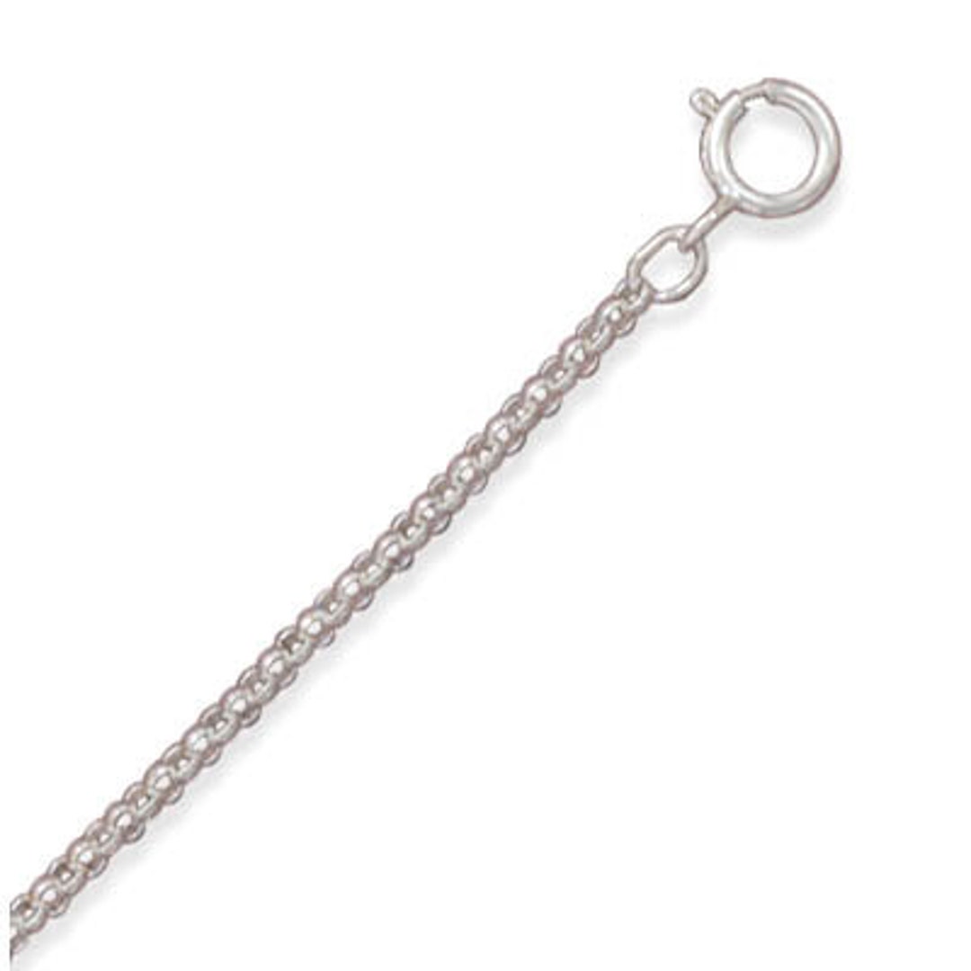 1mm CHILD'S JUNIOR'S Sterling Silver 13 Inch and 1 Inch Extension Rolo ...