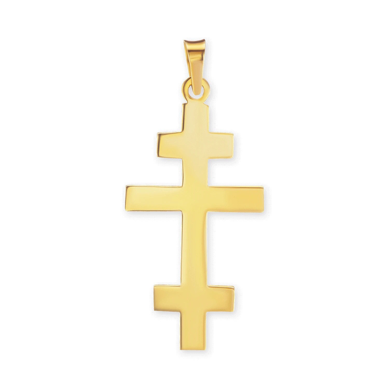 14K Yellow or White Gold Religious ORTHODOX PAPAL CROSS - Etsy