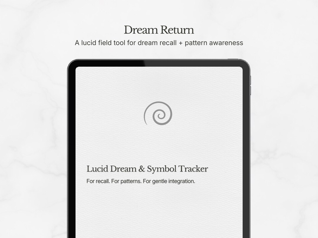Dream Return - Lucid Dream Journal + Symbol Tracker PDF | Minimal ...