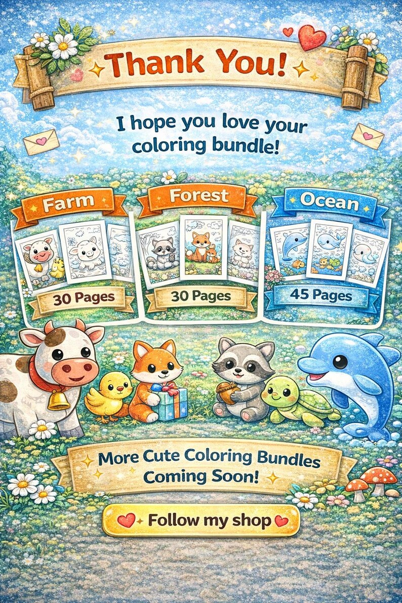 Animals Mega Coloring Bundle for Kids | 50 Printable Pages | Farm ...